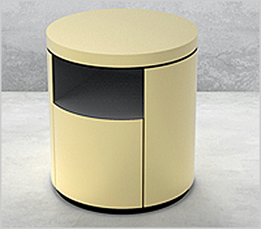 Round End Table with Cubby – wells-ind
